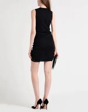 Saint Laurent Sleeveless Crewneck Gathered Dress