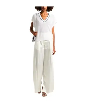 Brunello Cucinelli Solid Color Lightweight Knit Short Sleeve Top