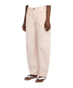 Alaïa Solid Color Barrel-leg Jeans