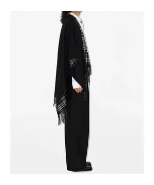 Burberry Reversible Checked Fringed Cape