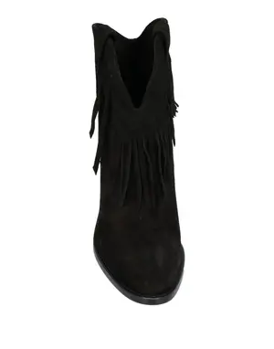 Saint Laurent Suede Fringe Ankle Boots