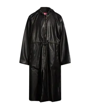 DIESEL® Full-length Hooded Leather Jacket