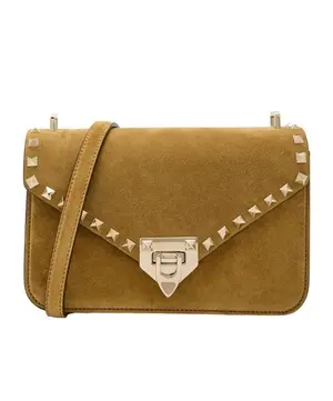 Valentino Garavani Small Suede Shoulder Bag - Brown