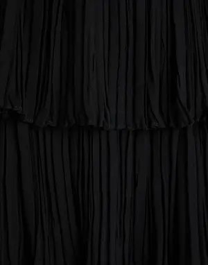 Saint Laurent Tiered Pleated Georgette Mini Skirt