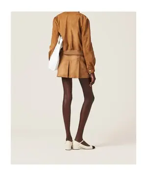 Miu Miu Pleated Suede Skirt