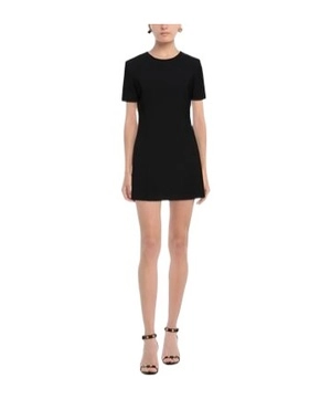 Saint Laurent Solid Color Short-sleeved Dress - Black