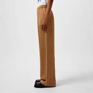 Gucci Gg Jacquard Wide Leg Trousers - Brown