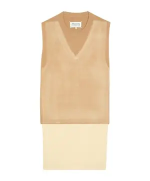 MAISON MARGIELA Colour-blocked Wool Vest - Wu