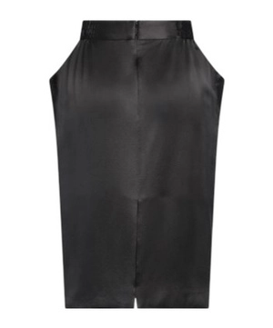 Saint Laurent Solid-color Satin Hip-hugging Skirt