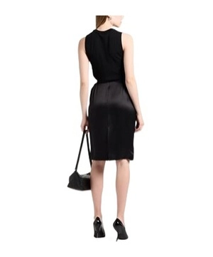 Saint Laurent Solid-color Satin Hip-hugging Skirt