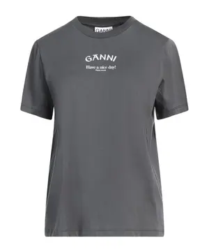 GANNI Printed Short-sleeve T-shirt - Gray
