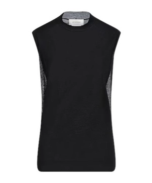 Sportmax Solid Crew Neck Sleeveless Knit Top - Black
