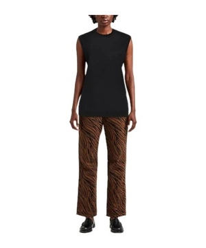 Sportmax Solid Crew Neck Sleeveless Knit Top
