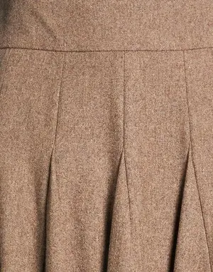 Max Mara Solid-color Flannel Midi Skirt