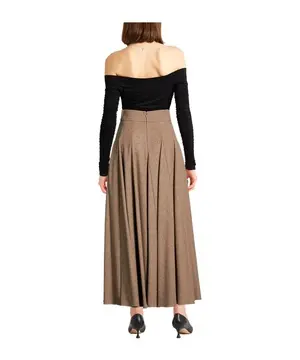 Max Mara Solid-color Flannel Midi Skirt