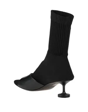 Balenciaga Minimalist Knit Leather Ankle Boots
