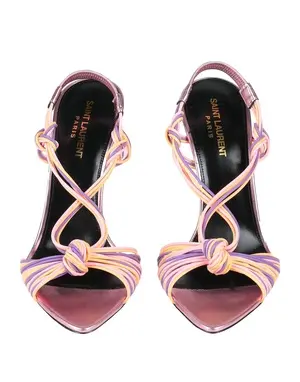 Saint Laurent Multicolored Metallic Leather Sandals