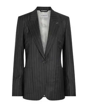 Givenchy Pinstriped Wool Blazer - Black