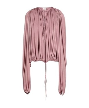 Saint Laurent Solid-color Long-sleeved Top - Pink