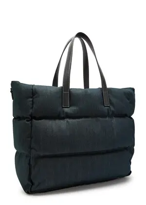 Moncler Padded Leather Denim Tote Bag