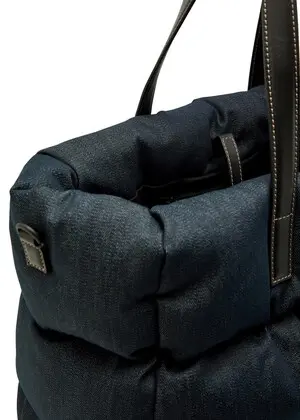 Moncler Padded Leather Denim Tote Bag