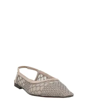 Brunello Cucinelli Embellished Pointed Toe Slingback Flats