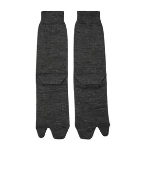 MAISON MARGIELA Ribbed-knit Wool-blend Socks - Black