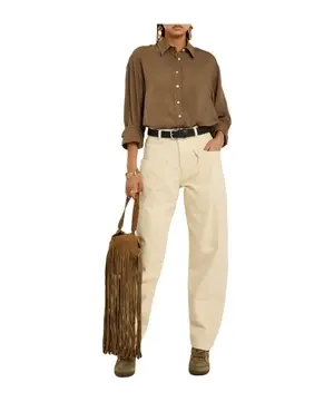 Isabel Marant Étoile Solid Color Barrel-leg Jeans