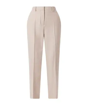Loro Piana Wool And Cashmere Blend Cropped Pleated Trousers - Beige