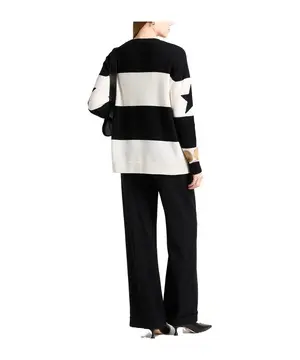 Max Mara Striped Embellished Knit Top