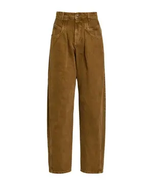 Isabel Marant Étoile Solid Color Barrel-leg Jeans - Brown