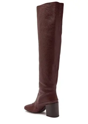 Dries Van Noten Grained Leather Over-the-knee Boots