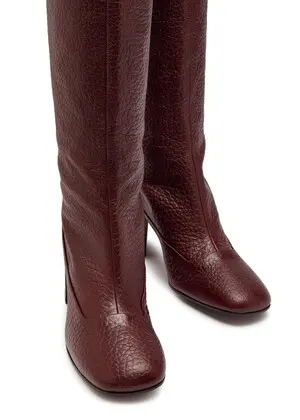 Dries Van Noten Grained Leather Over-the-knee Boots