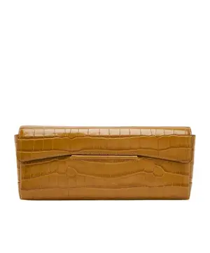 TOTÊME Crocodile-embossed Leather Clutch