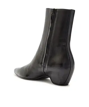 Khaite Glossy Leather Ankle Boots