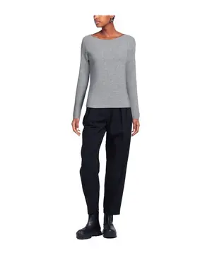 Max Mara Solid-color Knitted Long-sleeve Crew Neck Sweater