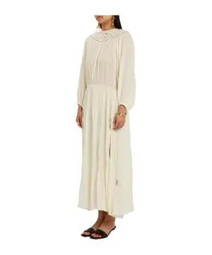 Isabel Marant Étoile Lace Trim Silk-georgette Maxi Dress