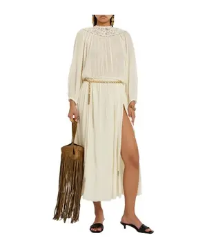 Isabel Marant Étoile Lace Trim Silk-georgette Maxi Dress