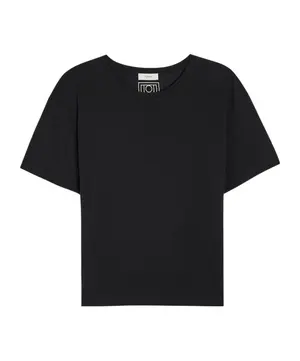 TOTEME Solid-color Cotton T-shirt - Black