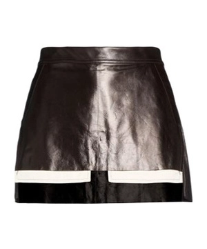 Rick Owens Solid Color Leather Skirt - Black