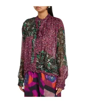Dries Van Noten Cenvy" Printed Silk Georgette Blouse