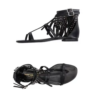 Saint Laurent Studded Strappy Flat Sandals