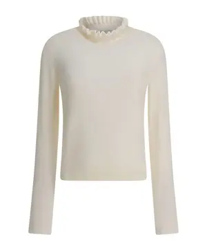Alexander McQueen Ruffled Neck Knitted Jumper
