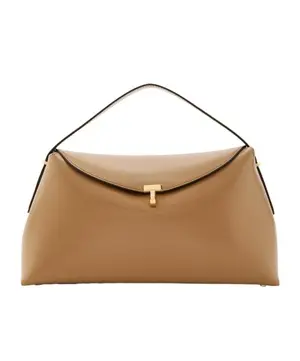 TOTEME T-lock Leather Top Handle Bag - Brown