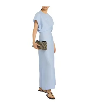 TOTEME Plissé Woven Midi Dress