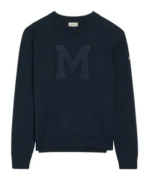 Moncler Logo-embroidered Cotton-blend Jumper - Black