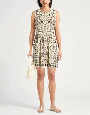 Tory Burch Floral Sleeveless Crewneck Dress