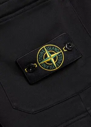 Stone Island Solid Colour Logo Cotton Shorts