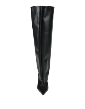 Balenciaga Thigh-high Pointed Toe Leather Boots