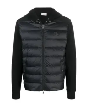 Moncler Padded Fleece Zip-up Sweatshirt - Black